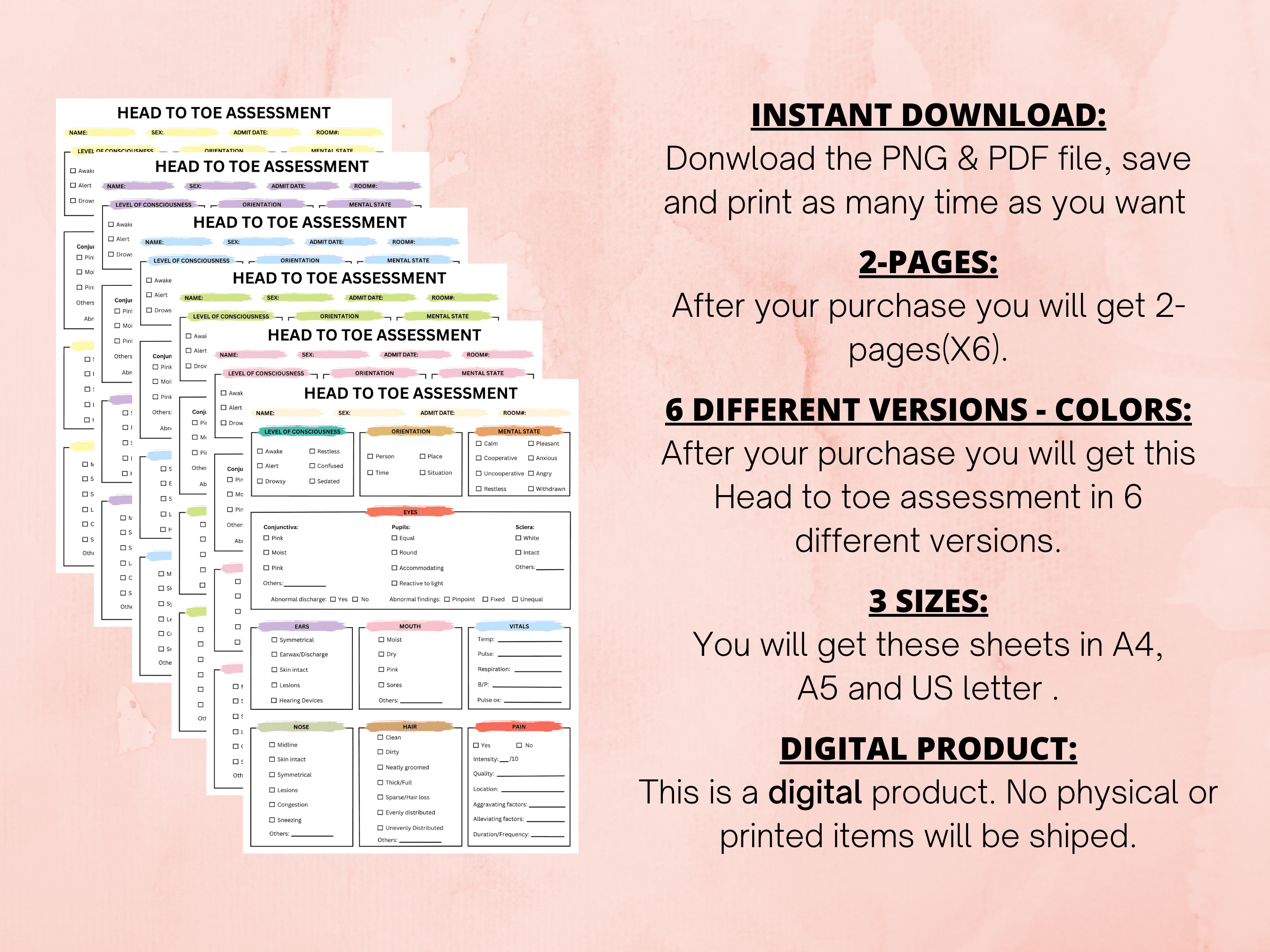 Head To Toe Assessment Nursing Template PDF