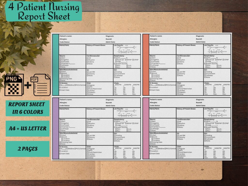 Download Nursing Reports Sheets for Organized Documentation