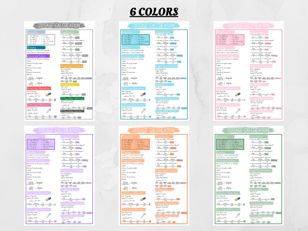 Dosage Calculation Cheat Sheet | Pharmacology Formula Sheet Dosage Calculation Cheat Sheet | Pharmacology Formula Sheet
