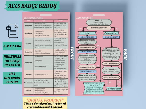 ACLS Quick Reference Badge Buddy - Study In Nursing